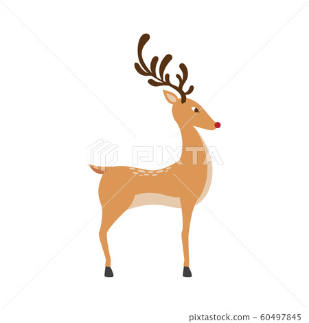Reindeer standing in full body. Vector - Stock Illustration [60497845 ...