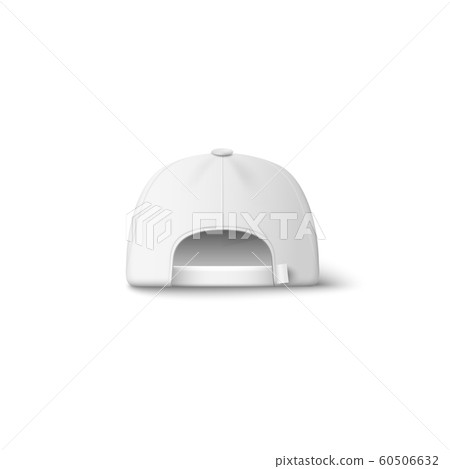 White cap hat from back view - realistic... - Stock Illustration ...