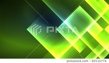 Neon glowing techno square rectangle lines,...-插圖素材 [60510778] - PIXTA圖庫