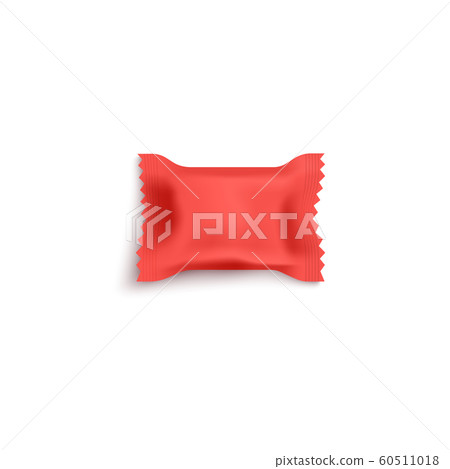 Red square candy or chocolate wrapper mockup,... - Stock Illustration ...