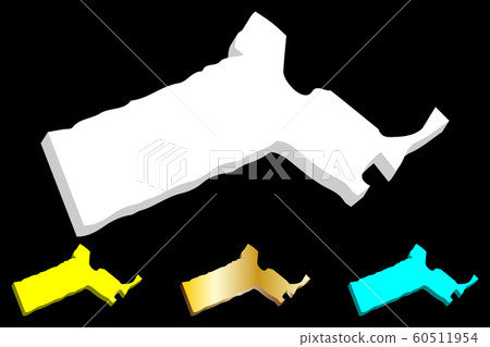 3D map of Massachusetts - Stock Illustration [60511954] - PIXTA
