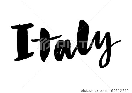slogan Italy hand lettering. Name of country. Ink - Stock Illustration ...