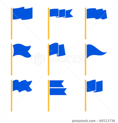 Markers or pointer blue flags set - Stock Illustration [60513736] - PIXTA