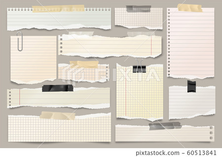 Colored ripped lined paper strips collection.... - Stock Illustration ...