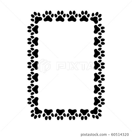 Rectangular frame made of paw prints-插圖素材 [60514320] - PIXTA圖庫