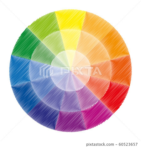 Color wheel or color circle with twelve colors - Stock Illustration ...