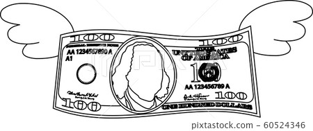 US dollar america money feather fly splatter - Stock Illustration ...