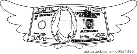 US dollar america money feather fly splatter - Stock Illustration ...