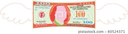US dollar america money feather fly splatter - Stock Illustration ...