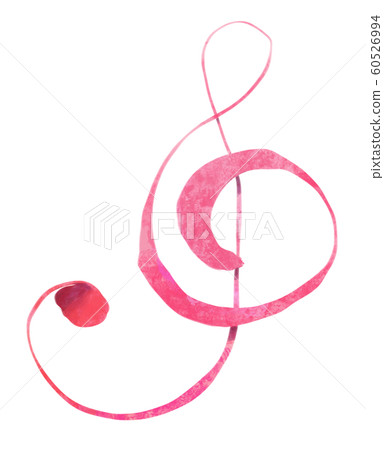 Simple treble clef with pink and red gradient - Stock Illustration ...