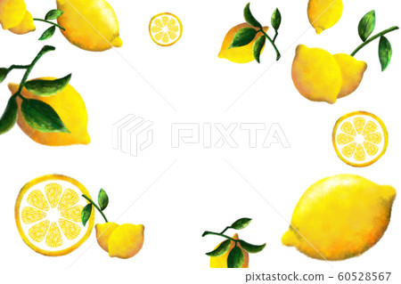 Frame lemon material hand painted crayon yellow - Stock Illustration ...