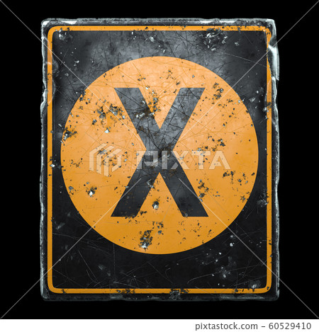 Public road sign orange and black color with a... - Stock Illustration ...