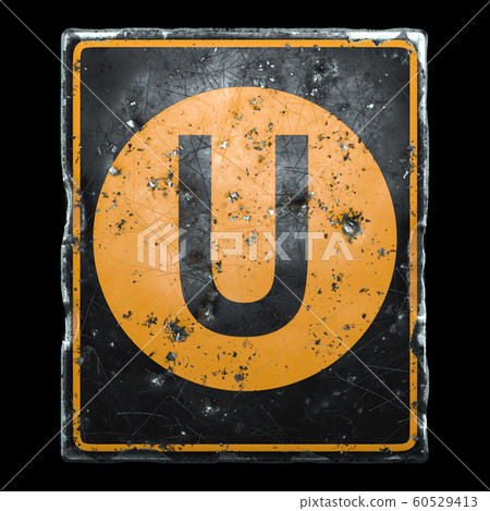 Public road sign orange and black color with a... - Stock Illustration ...