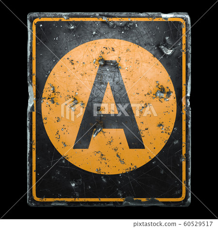 Public road sign orange and black color with a... - Stock Illustration ...