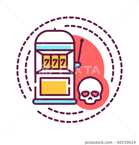 Slot machine addiction color line icon. An urge to - Stock Illustration ...