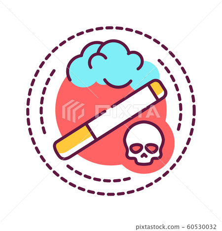 Smoking addiction color line icon. Physical or - Stock Illustration ...