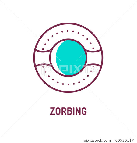 Zorbing color line icon on white background. - Stock Illustration ...