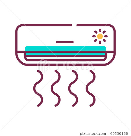 Air conditioner color line icon. System or a - Stock Illustration ...