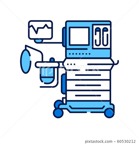 Anesthesia machine line color icon. Equipment for - Stock Illustration ...