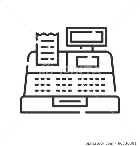 Cash register line color icon. Commerce sign. - Stock Illustration ...