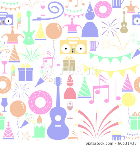 party seamless pattern background icon. - Stock Illustration [60531435 ...