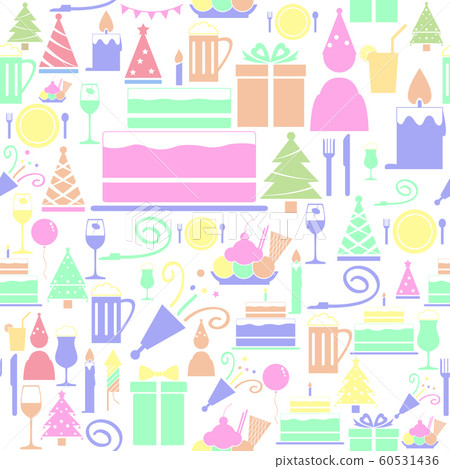 party seamless pattern background icon. - Stock Illustration [60531436 ...