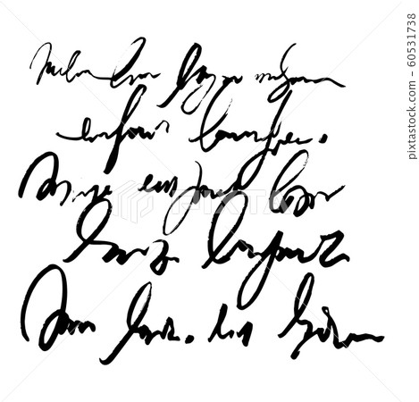 Unreadable handwriting font signature text on... - Stock Illustration ...