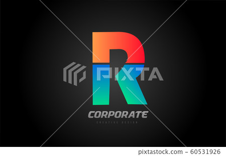 blue orange letter R alphabet logo design icon for - Stock Illustration ...