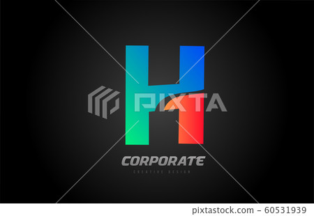 blue orange letter H alphabet logo design icon for - Stock Illustration ...