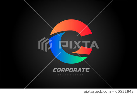 blue orange letter C alphabet logo design icon for-插圖素材 [60531942 ...