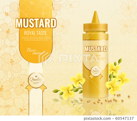 Realistic Mustard Advertising Composition - Stock Illustration ...