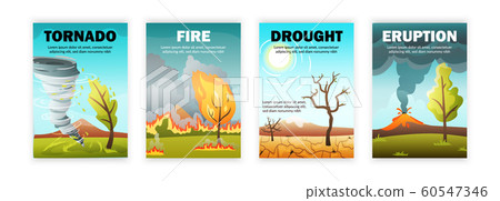 Natural Calamities Posters Set - Stock Illustration [60547346] - PIXTA