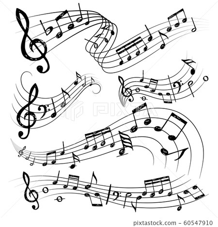 Orchestra notes. Sign or sound symbols musician... - Stock Illustration ...