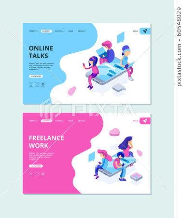 People chatting. Virtual activities messengers... - Stock Illustration ...