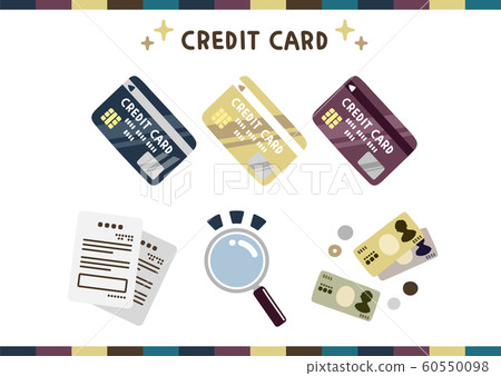Credit card set handwritten vector cute - Stock Illustration [60550098 ...