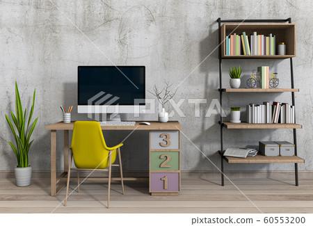 3D render of interior modern living room... - Stock Illustration ...