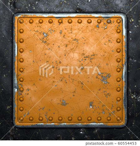 Rust metal with rivets in the shape of a square... - Stock Illustration ...