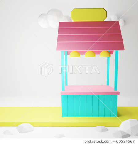 Empty mini store with copy space. Online shopping - Stock Illustration ...