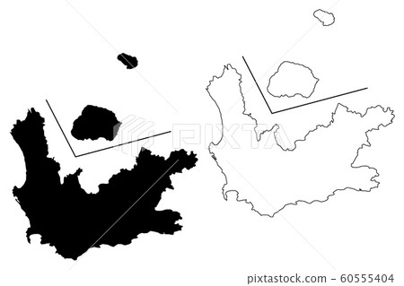 Western Cape Province map vector.... - Stock Illustration [60555404 ...