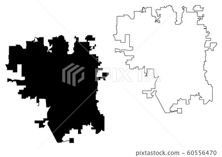 Lincoln City map vector - Stock Illustration [60556470] - PIXTA
