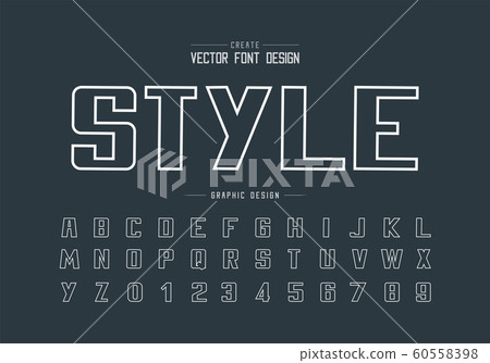Line font and bold alphabet vector, Writing... - Stock Illustration ...