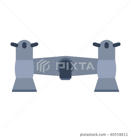 Faucet front view water illustration vector icon. - Stock Illustration ...