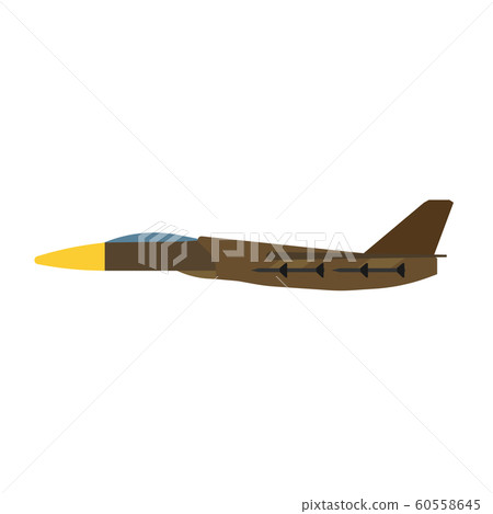 Military aircraft side view vector icon aviation - Stock Illustration ...