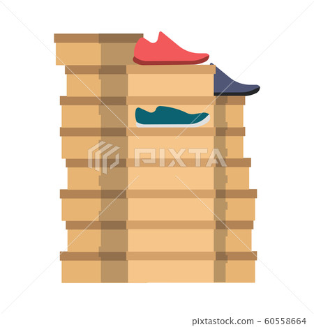Shoe box vector icon design packaging retail - Stock Illustration ...