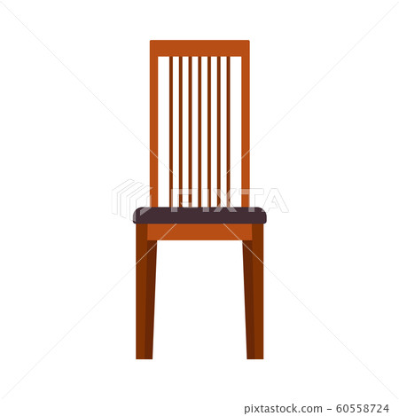 Chair front view vector icon fruniture - Stock Illustration [60558724 ...