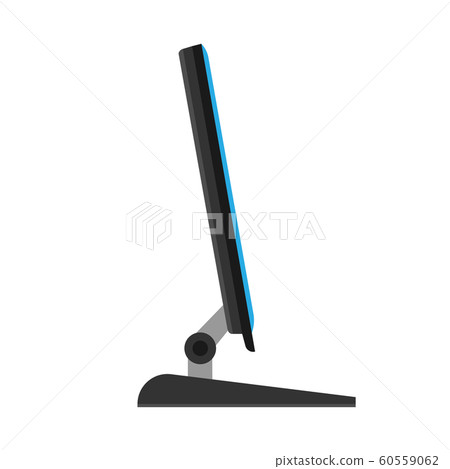Monitor side view screen computer equipment vector - Stock Illustration ...