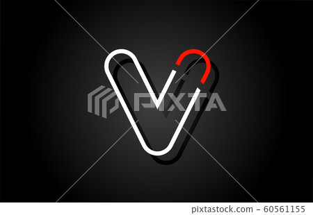 white red letter V alphabet logo design icon for - Stock Illustration ...