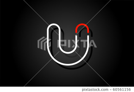 white red letter U alphabet logo design icon for - Stock Illustration ...