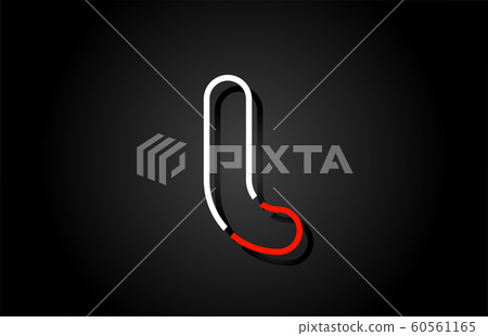 white red letter L alphabet logo design icon for - Stock Illustration ...