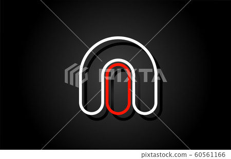 white red letter M alphabet logo design icon for - Stock Illustration ...